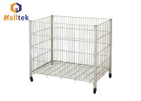 China Supermarket Rolling 100kgs Wire Mesh Basket With Wheels for sale