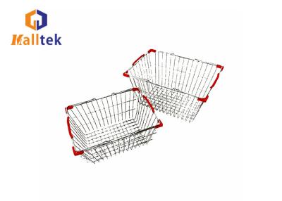 China Galvanized Metal Wire Mesh Shopping Basket 21L 15L For Grocery Store for sale
