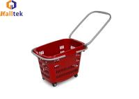 China 34kg Load Retail Store Rolling Shopping Baskets With 4 Swivel Casters for sale