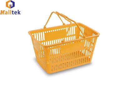 China OEM HDPP Plastic Grocery Hand Basket With Two Handles for sale