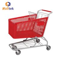 China Half Plastic Supermarket Shopping Trolley 165L Carts For Customised Colours for sale