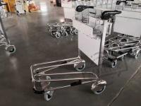 China Load 250KG Stainless Steel Airport Trolley 2 Tier 4 Wheels With Brakes for sale