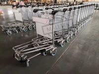 China Load 250KG Stainless Steel Airport Trolley 2 Tier 4 Wheels With Brakes for sale