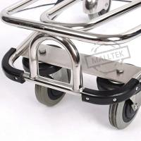 China Load 250KG Stainless Steel Airport Trolley 2 Tier 4 Wheels With Brakes for sale