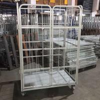 China Transport Duty Foldable Rolling Cage Storage Powder Coated Finish for sale