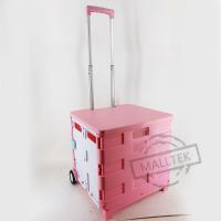 China Hand Foldable Supermarket Trolley With Plastic PVC Wheel for sale