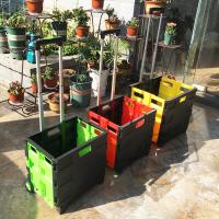 China Hand Foldable Supermarket Trolley With Plastic PVC Wheel for sale
