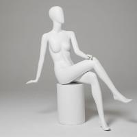 China Fiberglass Full Body Women Mannequin Matte White Displaying Clothes for sale
