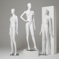 China Fiberglass Full Body Women Mannequin Matte White Displaying Clothes for sale