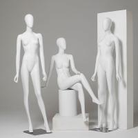 China Fiberglass Full Body Women Mannequin Matte White Displaying Clothes for sale