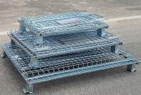 China Warehouse Galvanized Steel Metal Wire Mesh Storage Cages Foldable for sale