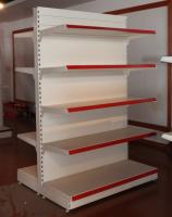 China Supermarket Double Side Store Iron Gondola Shelving Rack 120KG Load for sale