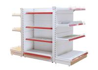 China Supermarket Double Side Store Iron Gondola Shelving Rack 120KG Load for sale