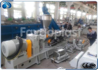 China Parallel Co Rotating Twin Screw Extruder , PVC Pipe Making Machine PLC Control for sale