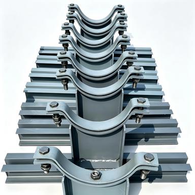 China Pipe Supports and Hangers with Vibration Damping Rubber Inserts, 5000 Kg Load Capacity, and Adjustable Height for HVAC Systems for sale