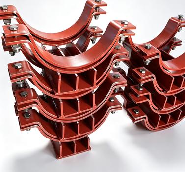 China Vibration Damping Pipe Supports With Rubber Inserts Or Springs Fully Compliant MSS SP58 And Load Capacity Up To 2000 Kg for sale
