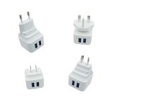 China 2 Port Fordable Wall Mount Charger Usb Wall Charger Universal Adapter Changable Plug Eu/Us/Aus/Uk 5v2.1a for sale