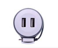 China 2 Port USB Wall Charger With Retractable Lighting Cable/ Micro USB/ Type C Cable  5V 2.1A Travel Charger Power Adapter for sale