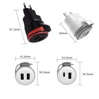 China 2 Port USB Wall Charger With Retractable Lighting Cable/ Micro USB/ Type C Cable  5V 2.1A Travel Charger Power Adapter for sale