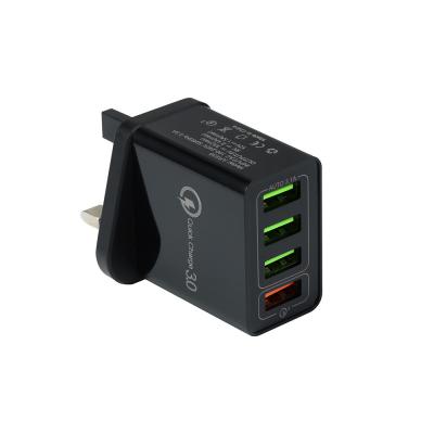 China 4 Port Multiple USB Travel Adapter 18W Multi Port USB Power Adapter for sale