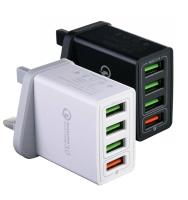 China 4 Port Multiple USB Travel Adapter 18W Multi Port USB Power Adapter for sale
