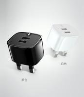China 2.4a Dual Usb Wall Charger Fast Charging Travel Wall Charger 12w Uk Plug Mains Adapter for sale