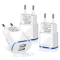 China Usb 3.0 Quick Charge Dual Usb Wall Charger Power Adapter Fast Charging  With Led Light 10w Mobile Phone for sale