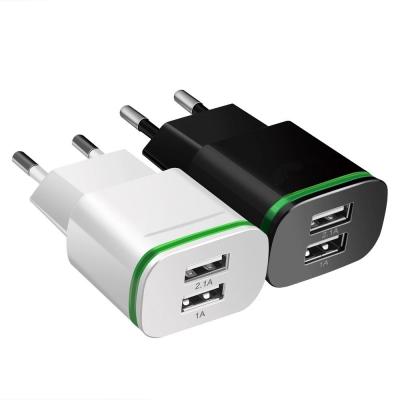 China Usb 3.0 Quick Charge Dual Usb Wall Charger Power Adapter Fast Charging  With Led Light 10w Mobile Phone for sale