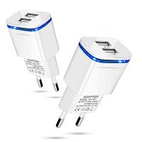 China Usb 3.0 Quick Charge Dual Usb Wall Charger Power Adapter Fast Charging  With Led Light 10w Mobile Phone for sale
