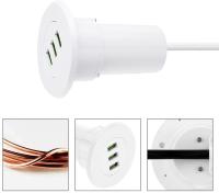 China Office Desktop Usb Charger Station Hidden 3 Ports Fast Charging Ac Adapter Usb 3.0 Usb Wall Charger Adapter for sale