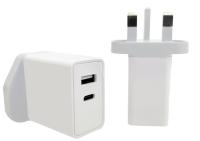 China 30w 2 Port PD Fast Wall Charger Plug Type C Power Adapter USB C Super Fast Charger for sale