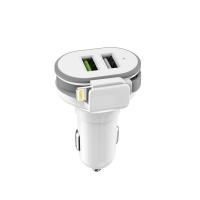 China USB Fast Car Phone Charger 5V 3A Dual Port 15w Iphone Car Charger Adapter for sale