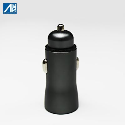 China Metal Alloy Dual USB Car Phone Charger 5V 2.4A 17.5w High Speed USB Car Charger for sale