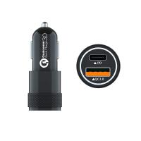 China 30w Dual USB Fast Car Phone Charger , PD3.0 USB Type C Car Charger For Iphone for sale
