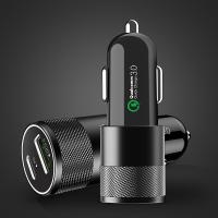 China 30w Dual USB Fast Car Phone Charger , PD3.0 USB Type C Car Charger For Iphone for sale