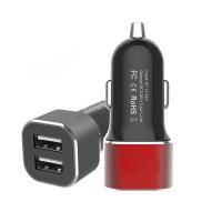 China Dual Port USB Car Charger 5V 2.4A Aluminum Alloy Fast Charging Phone Charger for sale