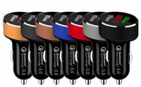 China ODM Dual USB Fast Car Phone Charger 30W High Speed DC To DC Car Charger With LED Display for sale