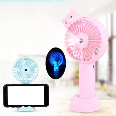 China Portable Water Spray Fan , Handheld Misting Fan With Water Meter Spray for sale
