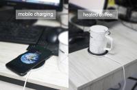 China 645g Mug Warmer 2 In 1 Wireless Charger For Home Office Coffee for sale