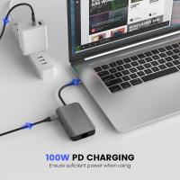 China Plastic 4 Port USB 3.0 Hub Driver , USB Type C Hub With Ethernet Adapter for sale
