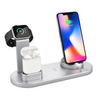 China OEM Foldable 4 In 1 Wireless Charging Stand , FCC Wireless Charging Phone Holder for sale