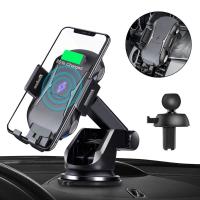 China Induction Wireless Charging Station 10w 7.5w 5w Car Mount Phone Holder with Automatic Arms for sale