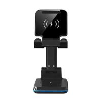 China Dual Coil Wireless Charging Station 10W Foldable Portable Phone Holder for sale