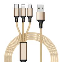 China 1.2m 3 In 1 USB Charger Cable ,  Multi Port Micro Lighting USB C Sync And Charge Cable for sale