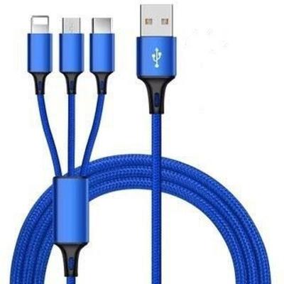 China 1.2m 3 In 1 USB Charger Cable ,  Multi Port Micro Lighting USB C Sync And Charge Cable for sale