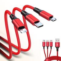 China 1.2m 3 In 1 USB Charger Cable ,  Multi Port Micro Lighting USB C Sync And Charge Cable for sale