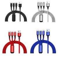 China 1.2m 3 In 1 USB Charger Cable ,  Multi Port Micro Lighting USB C Sync And Charge Cable for sale