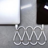 China Magnetic Phone USB Charger Cable 4.7mm Storage Self Winding Retractable Charging Cable for sale