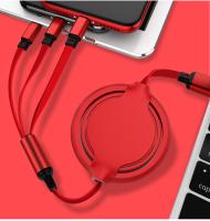 China Multi Retractable Fast Charger Cord 1.2m Liquid Silicone Multiple Charging Cable for sale