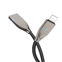 China Auto Disconnect Charging Cable Lightning Nylon Braided USB Cable 1.2M for sale